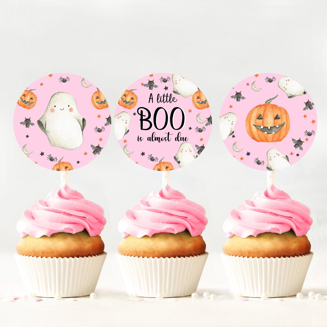 Halloween Cupcake Topper Baby Shower Cupcake Topper Label Tag Pumpkin ...