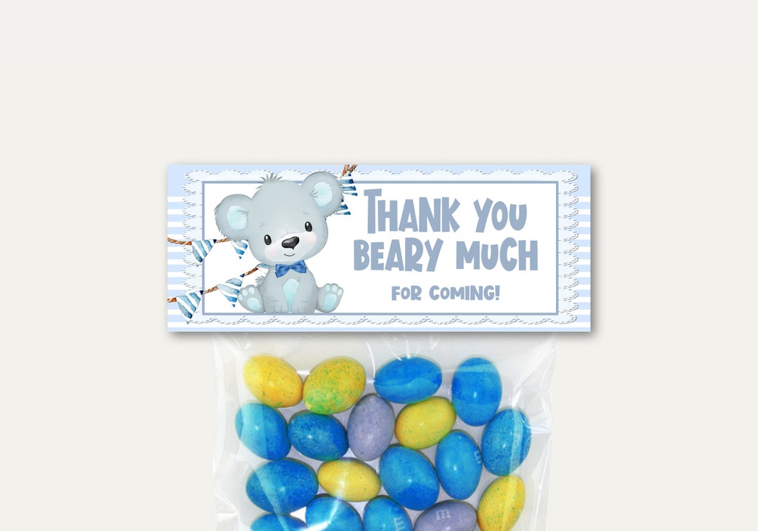 Bear Treat Bag Topper Favor Bag Topper Goody Bag Topper - Etsy