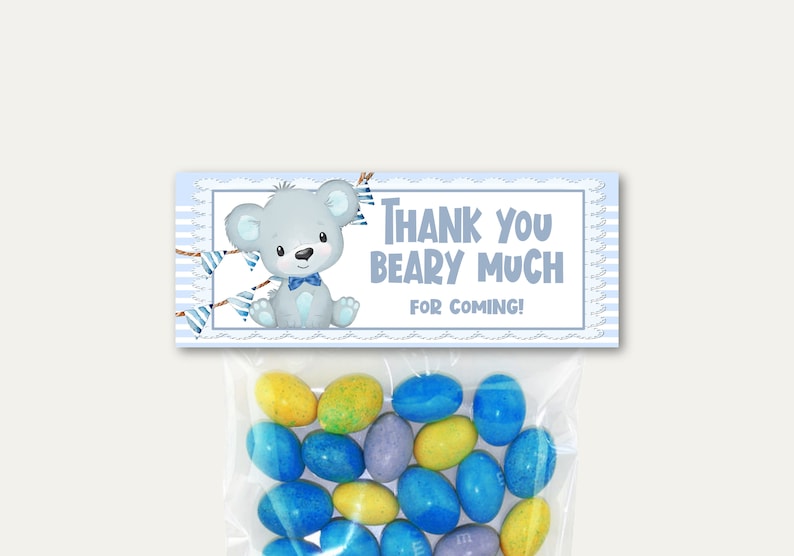 Bear Treat Bag Topper Favor Bag Topper Goody Bag Topper - Etsy