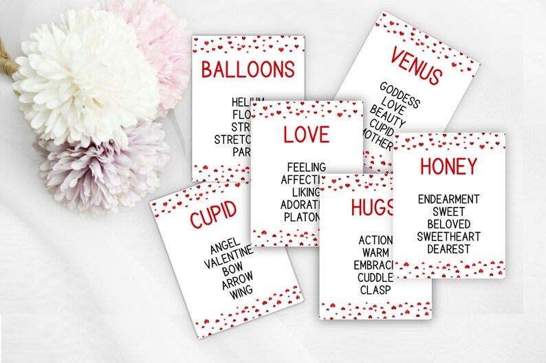 Valentine Day Taboo Cards, Printable Valentine Day Taboo Card ...