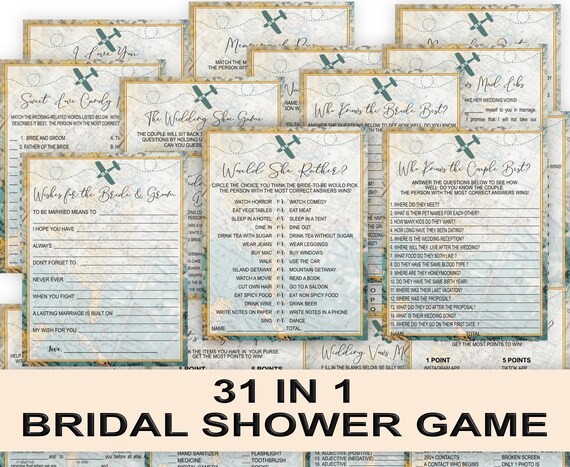 Travel Bridal Shower Games Travel Theme Bridal Shower Games Etsy