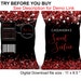 Editable Red Black Chip Bag Label PRINTABLE Red Glitter Black White ...