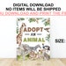 Adopt an Animal Sign Table Decor Birthday Party Sign Baby Shower ...