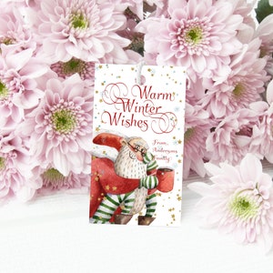 Editable Christmas Gift Tag Warm Winter Wishes Favor Tags - Etsy