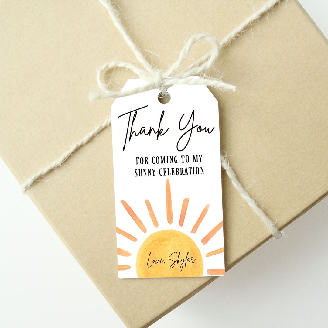 Editable Sun Birthday Thank You Favor Tags Treat Tag Party Baby Shower ...