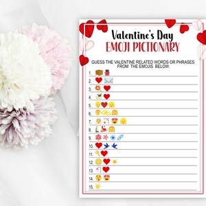 Valentine's Day Emoji Pictionary Game, Fun Valentine's Day, Fun ...
