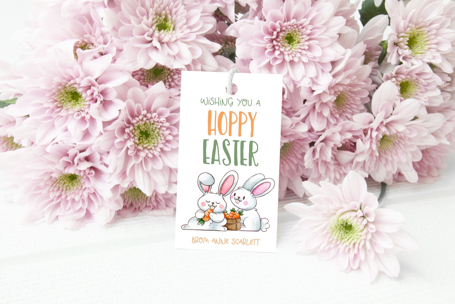 Editable Hoppy Easter Day Gift Tag Template Happy Easter Day Teat Favor ...