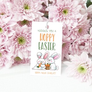 Editable Hoppy Easter Day Gift Tag Template Happy Easter Day Teat Favor ...