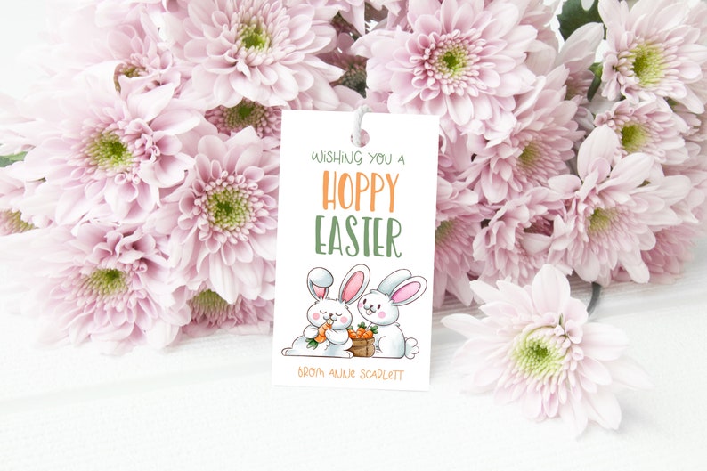 Editable Hoppy Easter Day Gift Tag Template Happy Easter Day - Etsy