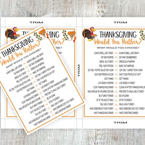 Thanksgiving Would You Rather Game, Would You Rather, Thanksgiving ...