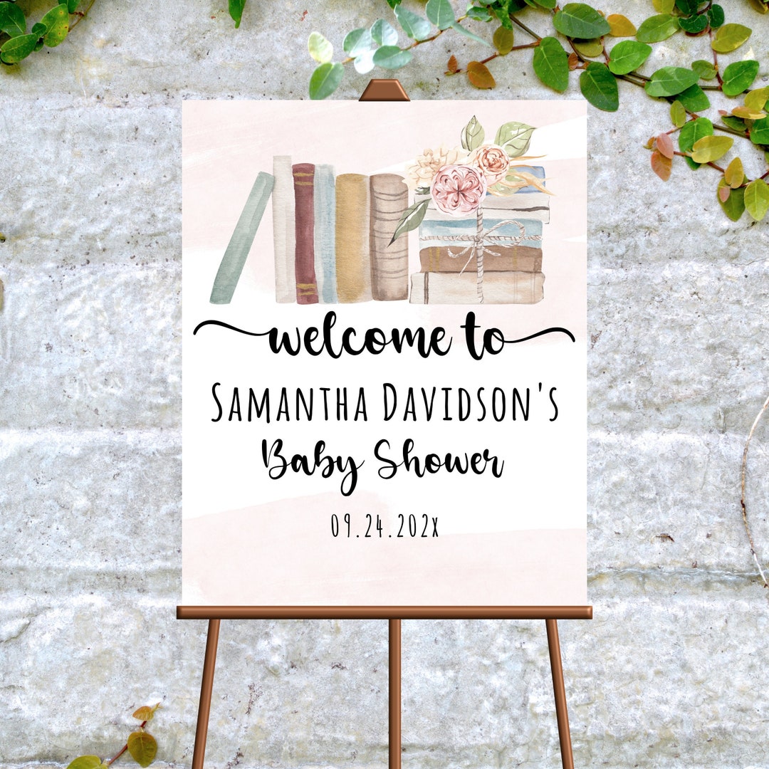 Editable Storybook Welcome Sign Party Storybook Baby Shower Welcome ...