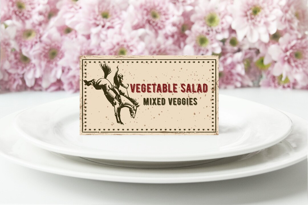Editable Rodeo Food Labels Tent Card Food Card Table Tent Card Rodeo ...