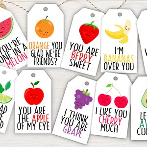 Valentine Gift Tags, Funny Fruit Valentine Gift Tags,galentine's Day ...