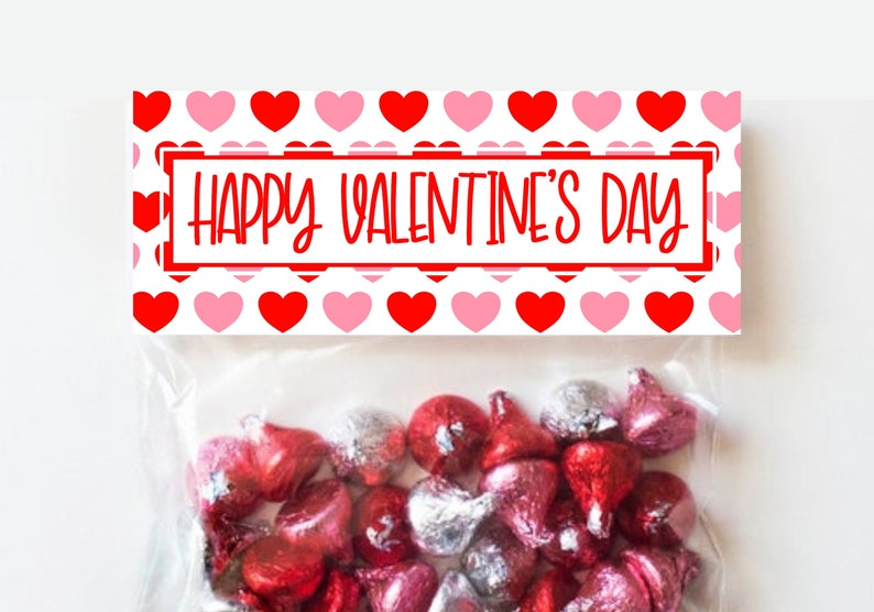 Happy Valentine's Day Treat Bag Toppers Valentines Treat | Etsy