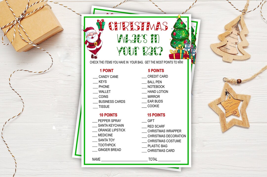 Christmas What's in Your Bag Game, Christmas Fun Game, Christmas Game ...