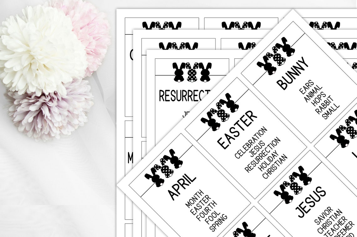 Easter Taboo Card Game Group Game family Printable Easter - Etsy