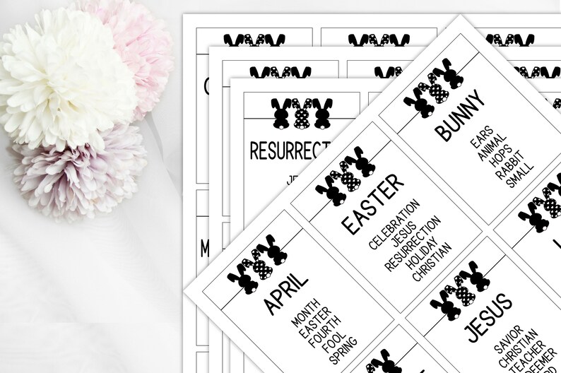 Easter Taboo Card Game Group Game family Printable Easter - Etsy