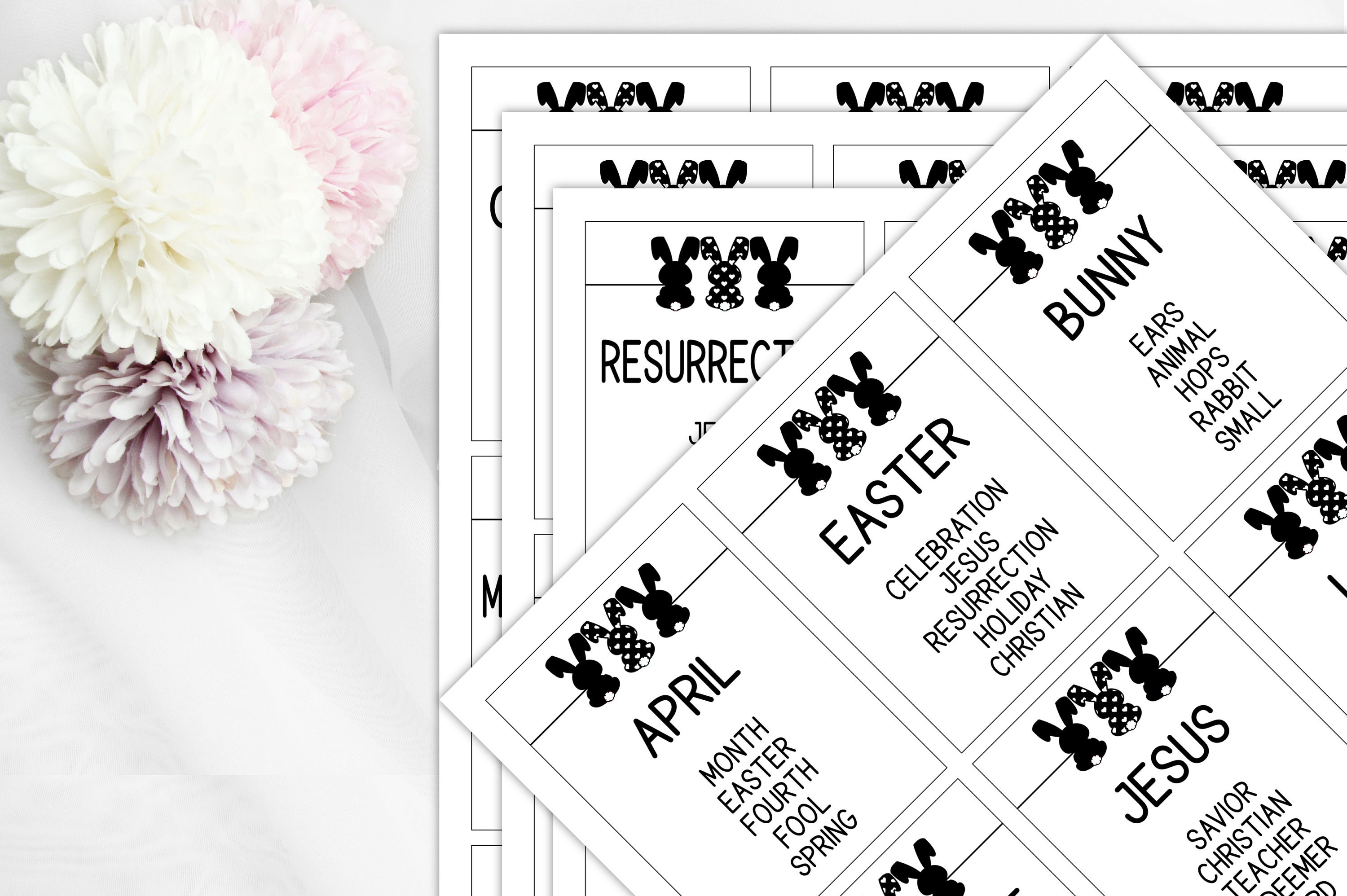 Easter Taboo Card Game Group Game family Printable Easter - Etsy