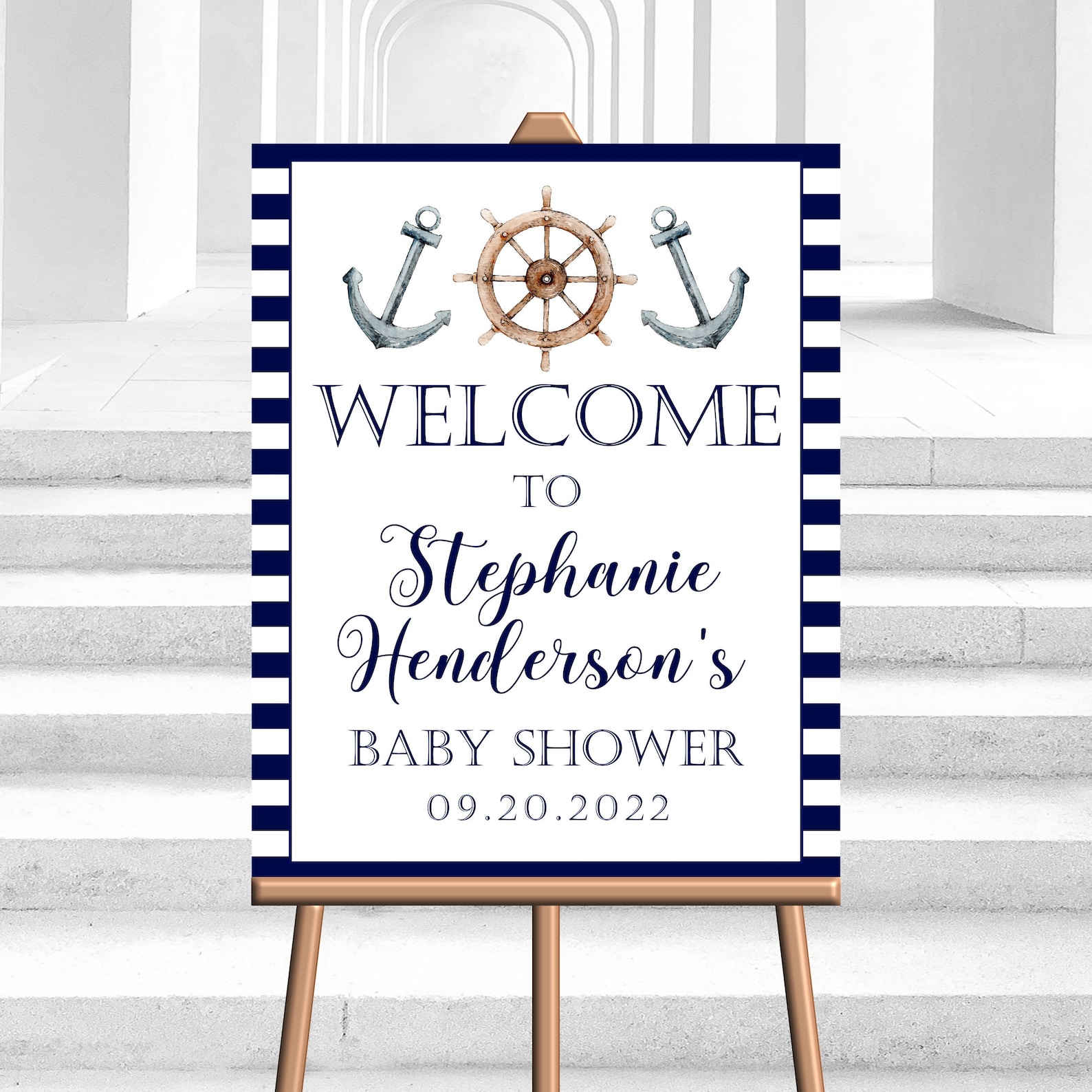 Editable Nautical Welcome Sign Baby Shower Welcome Decor Sign - Etsy