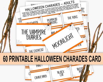 Halloween Charades or Draw It Cards Printable Party Game - Etsy