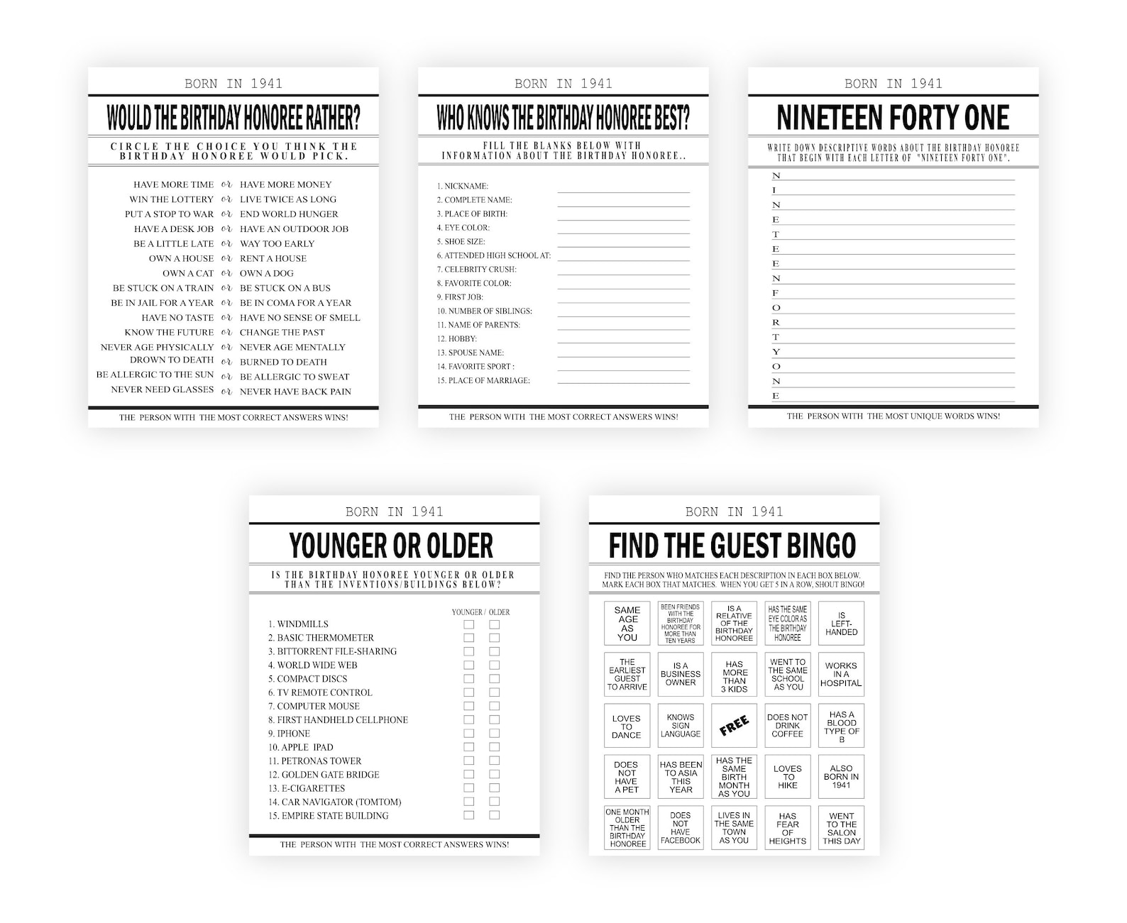 82nd Birthday Party Games Born In 1941 Birthday Game Bundle Etsy 82nd-birthday-party-games-born-in-1941-birthday-game-bundle-etsy