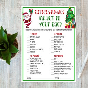 Christmas What's in Your Bag Game, Christmas Fun Game, Christmas Game ...