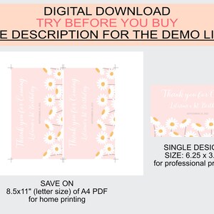 Editable Daisy Gable Box Favor Label Birthday Party Treat Box Birthday ...