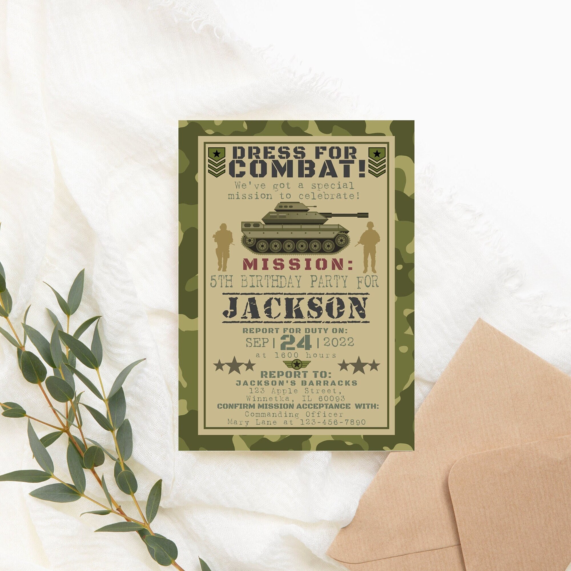 Editable Camo Birthday Invitation Military Army Birthday - Etsy Canada