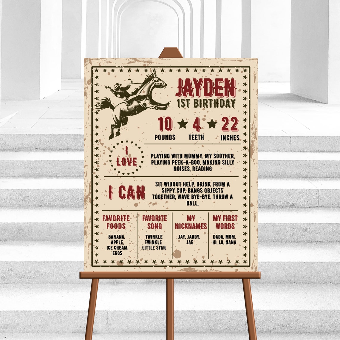 Editable Rodeo Birthday Milestones Sign Cowboy Birthday Wild - Etsy