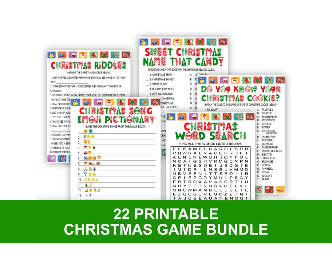 Christmas Games Bundle, Christmas Printable Games Bundle Pack Suite ...