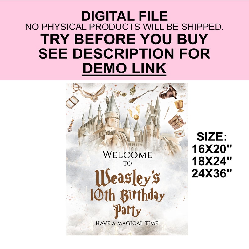 Editable Wizard Birthday Welcome Magic School Birthday Welcome - Etsy