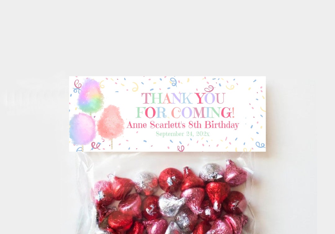 Editable Cotton Candy Birthday Treat Bag Topper (digital) - Etsy