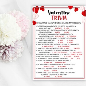 Valentine's Day Trivia Game, Trivia Game, Valentine's Day Trivia, Fun ...
