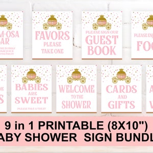 Princess Baby Shower Signs Baby Shower Table Decor Decoration PRINTABLE ...
