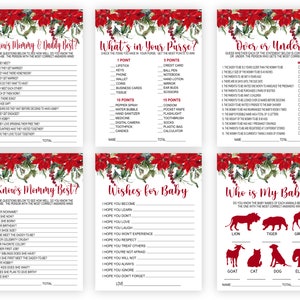 Christmas Baby Shower Games Bundle Package, Christmas Theme Baby Shower ...
