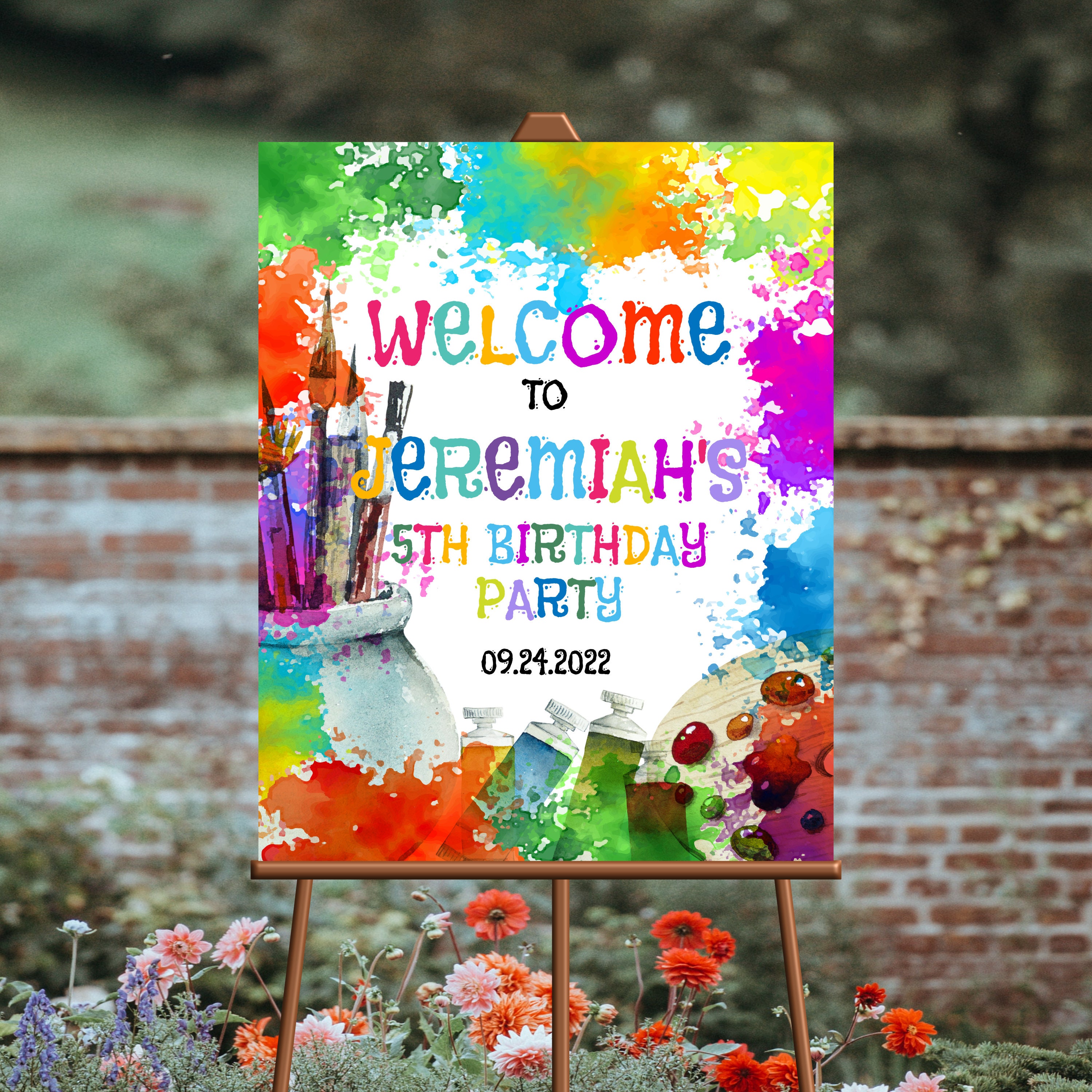 Editable Painting Welcome Sign Birthday Party Welcome Sign Painting ...