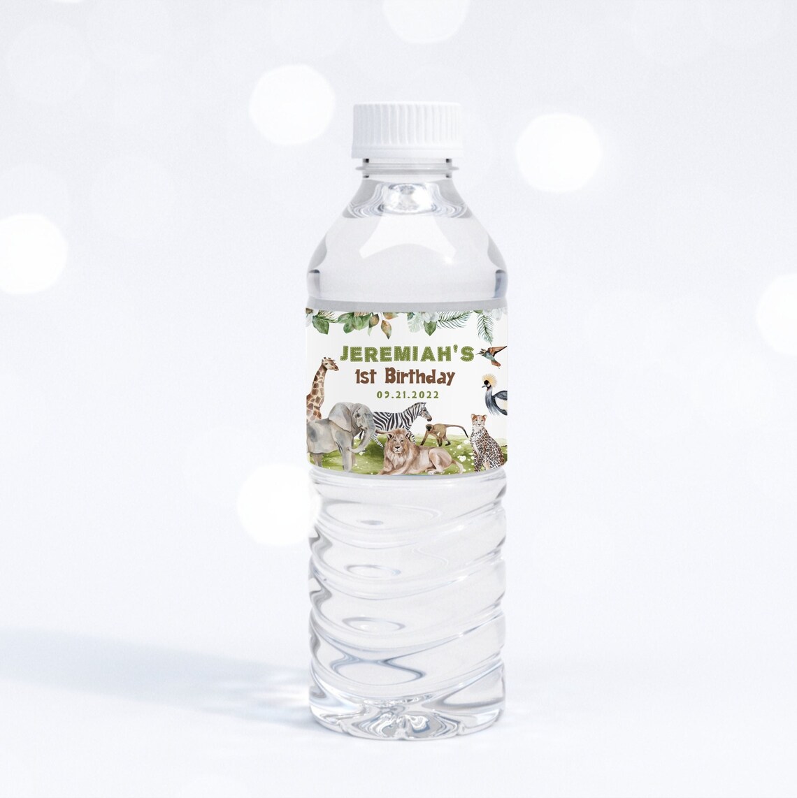 Editable Jungle Animals Water Bottle Label Jungle Water Bottle Label ...