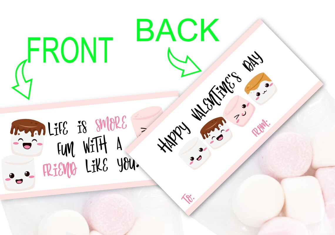 Valentine Treat Bag Toppers, Galentine's Day Treat Bag Toppers, Smores ...