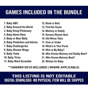 Nautical Baby Shower Game Bundle Blue Nautical Shower Games Navy Blue ...