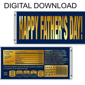 Father's Day Candy Bar Wrapper, Happy Father's Day, Chocolate Bar ...
