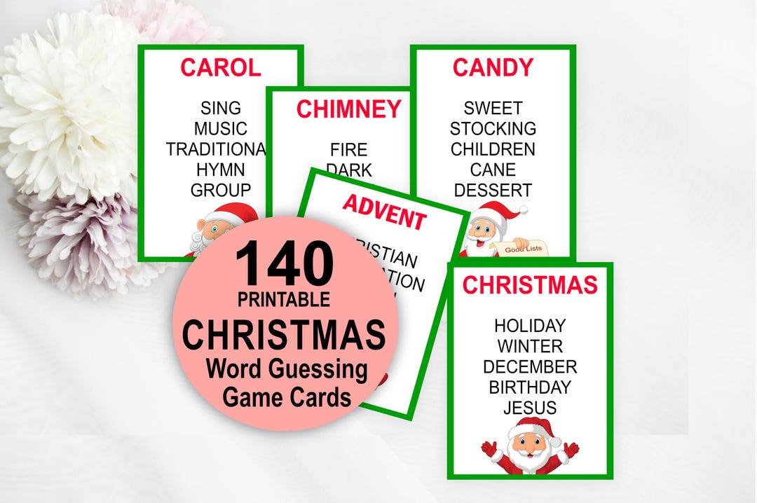 Christmas Word Cards for Holiday Fun, Family & Group Printable Activity ...