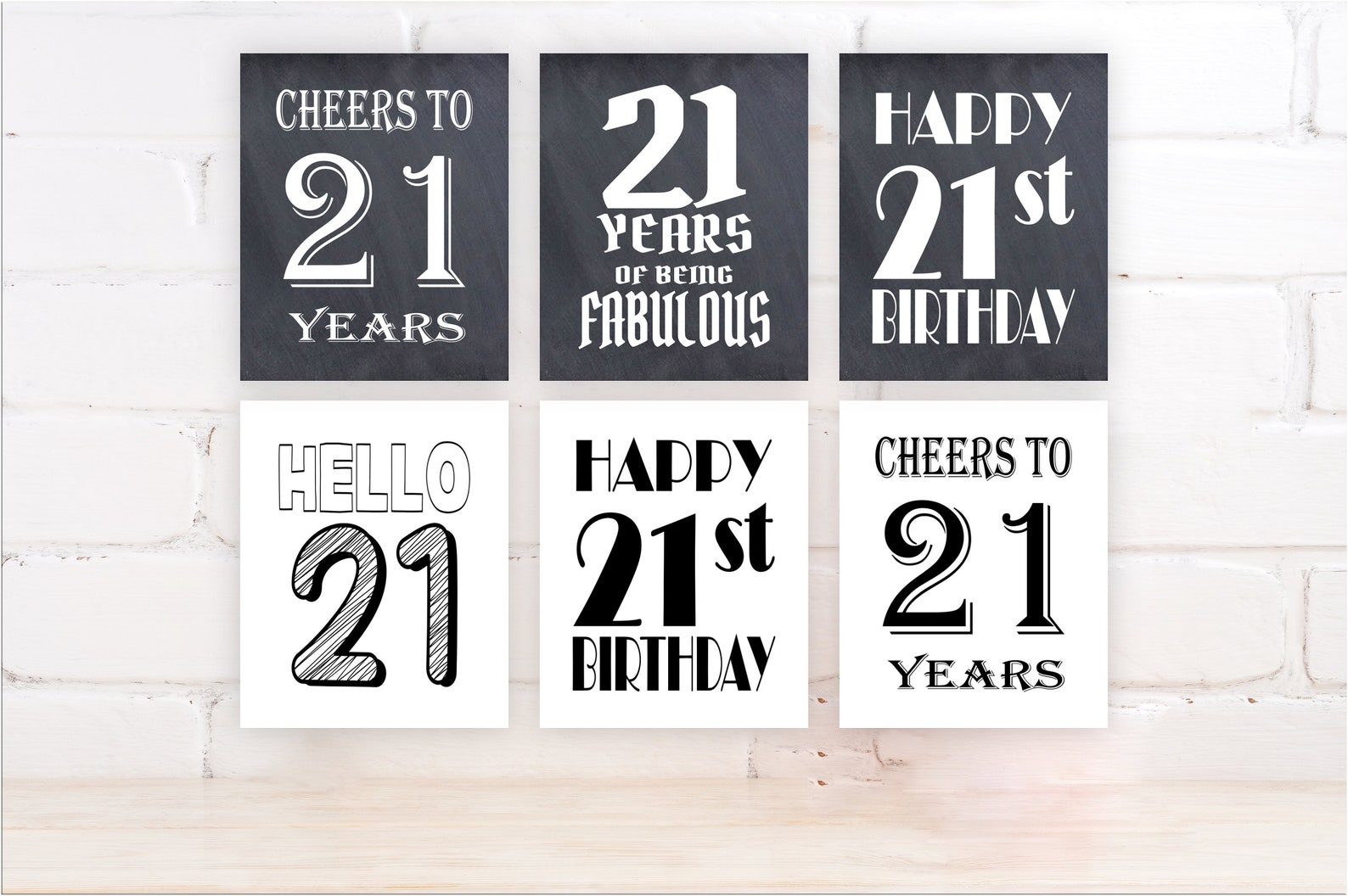 21st Birthday Signs Decor Bundle Birthday Party - Etsy