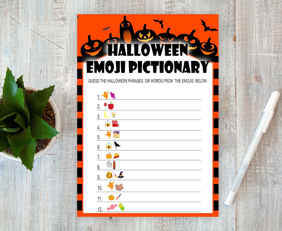 Halloween Emoji Pictionary Halloween Party Halloween Game - Etsy