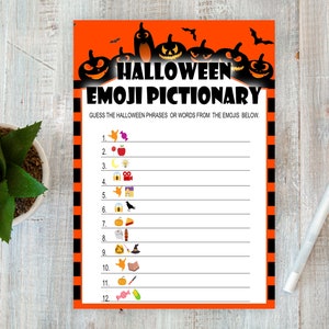 Halloween Emoji Pictionary, Halloween Party, Halloween Game, Halloween ...