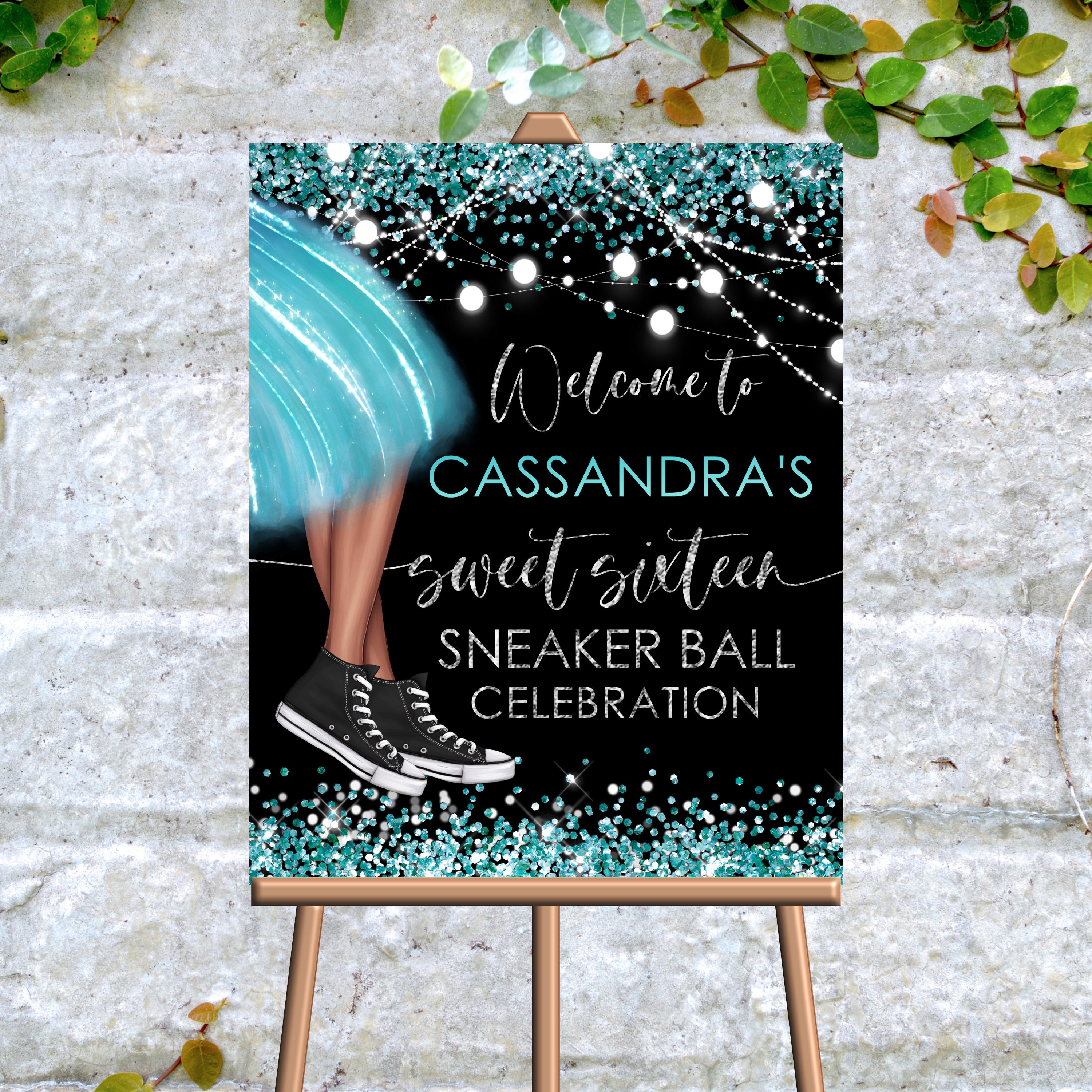 Editable Sneaker Ball Welcome Sign Party Sweets Sixteen - Etsy UK