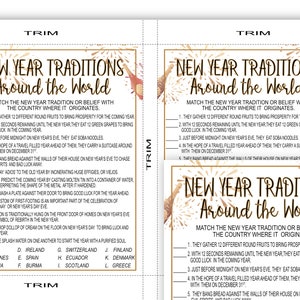 New Year's Eve Tradition Game, New Year Tradition Around the World Game ...