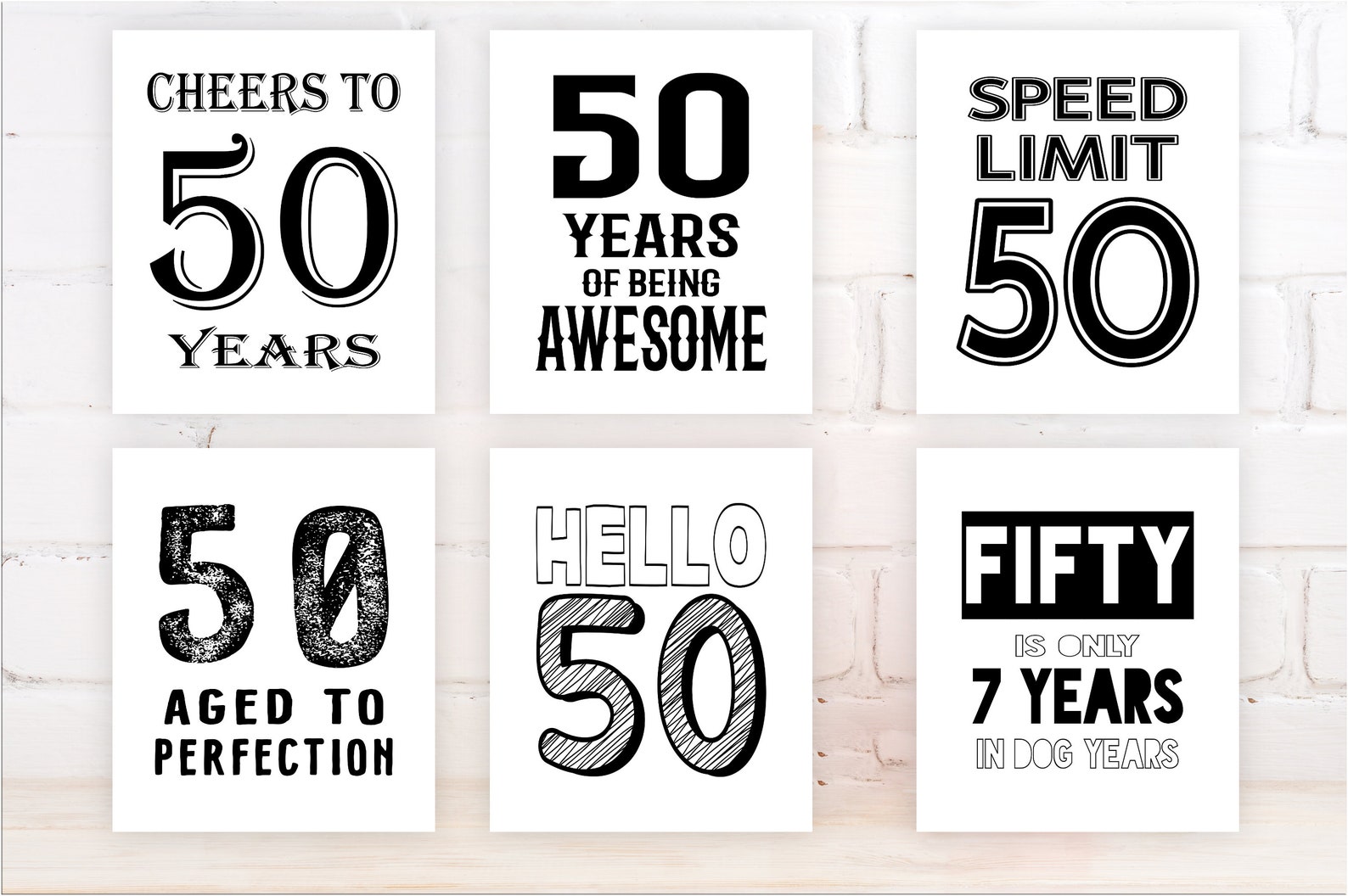 50th Birthday Signs Bundle Birthday Party Decorations 50th - Etsy