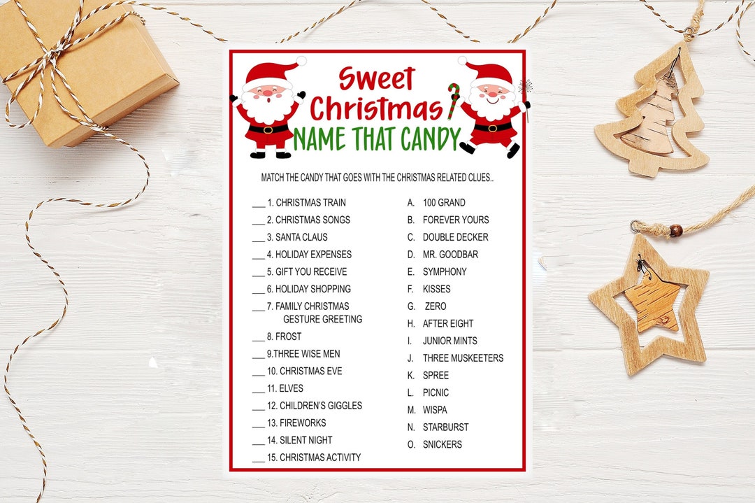 Christmas Candy Game Christmas Name That Candy Game Christmas Game ...