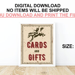 Rodeo Cards and Gifts Sign Table Decor Birthday Party Sign Baby Shower ...