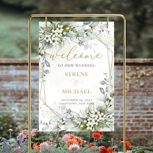 Editable Sage Welcome Sign Greenery Sage Green Wedding Welcome Sign ...